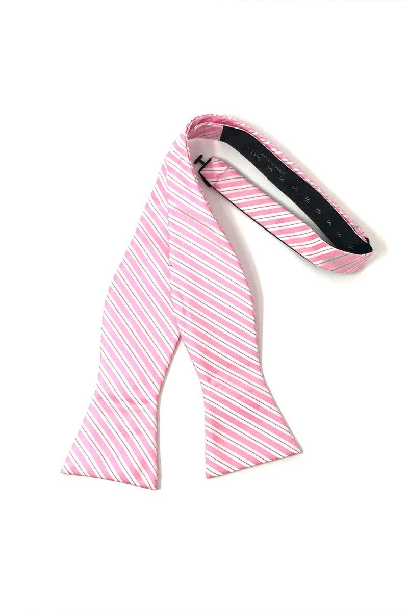 Pink Newton Stripe Bow Tie – PolishedThreads.com