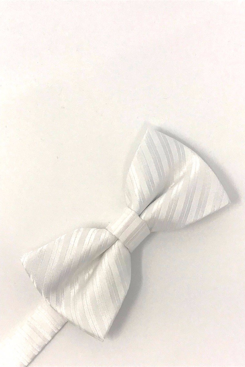 White Newton Stripe Kids Bow Tie – PolishedThreads.com