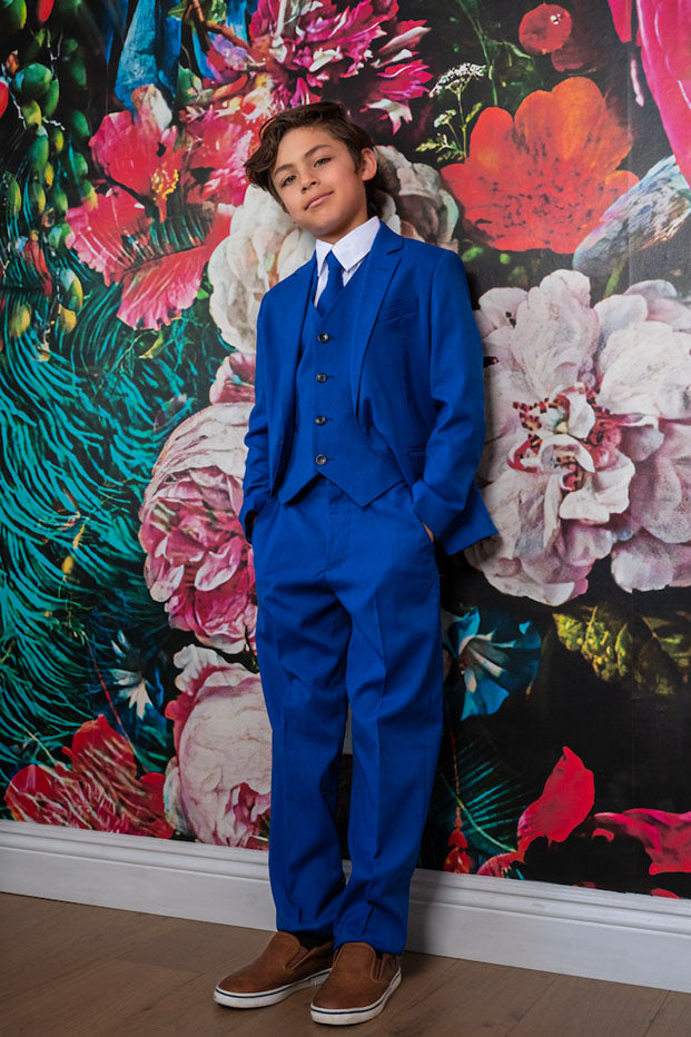 "Ramses" Kids Azure Blue Suit 5-Piece Set – PolishedThreads.com