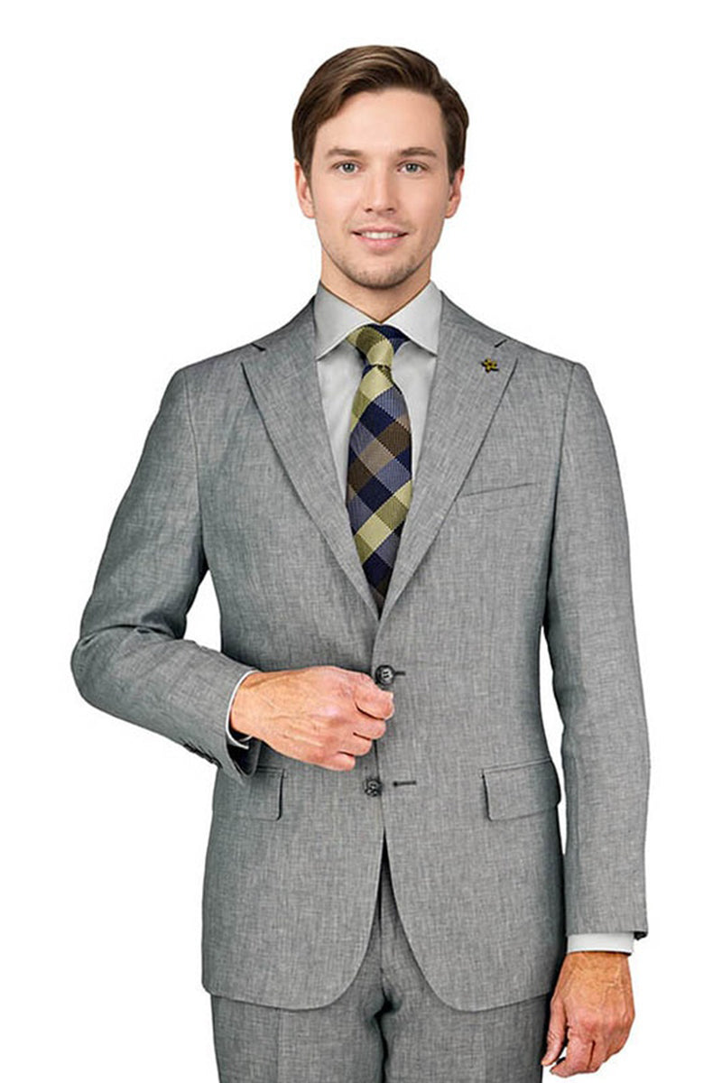 Grey Linen Suit (2-Piece Set) – PolishedThreads.com