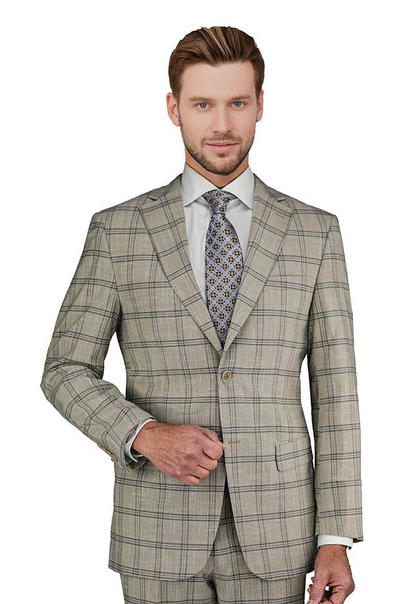 Manchester & Tailor Tan Windowpane Suit (2-Piece Set) – PolishedThreads.com