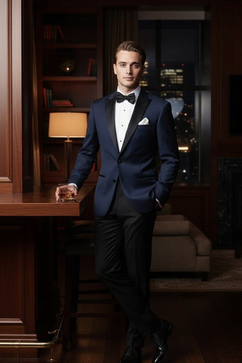 "Vermont" Midnight Blue Tuxedo Jacket – PolishedThreads.com