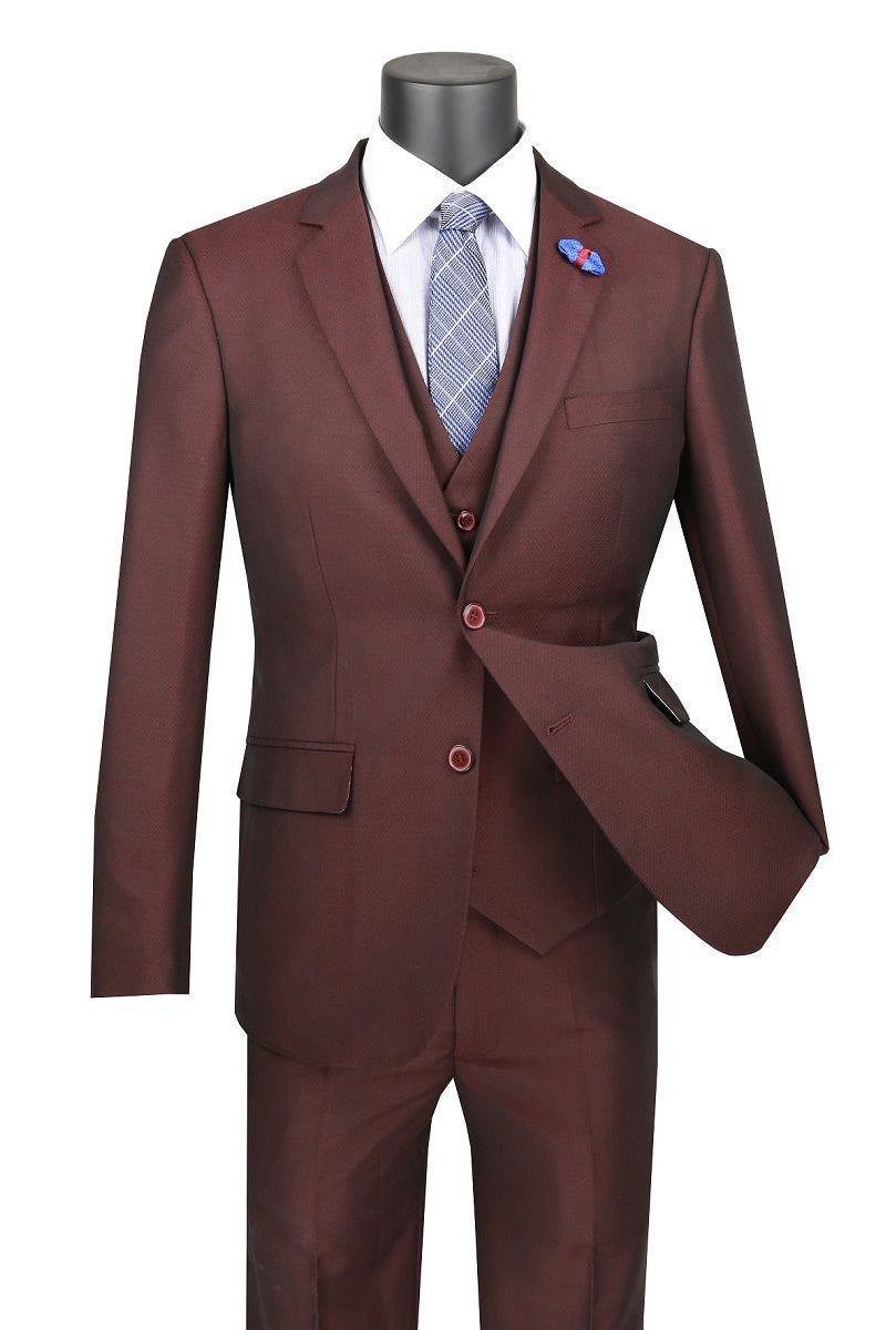 Vinci "Rocco" Raisin Ultra Slim Fit Suit (3-Piece Set ...